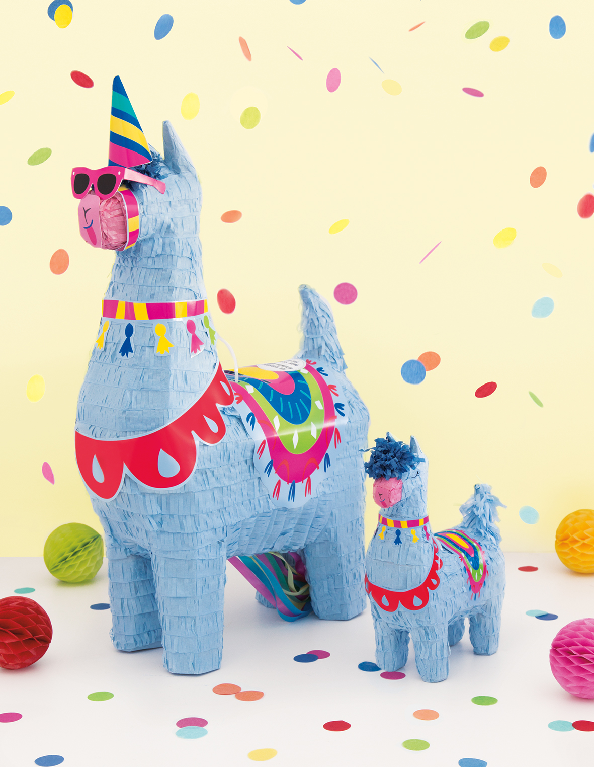 Piñata lama blauw 50 cm - Partyversiering