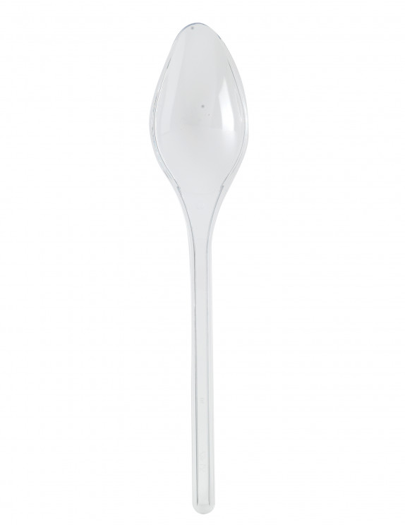 20 grote doorzichtige plastic lepels 18 cm - Partyversiering